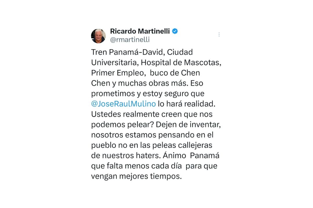 Martinelli Aclara Que No Hay División Entre él Y Mulino